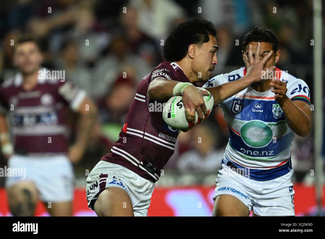 Lehi Hopoate of the Sea Eagles during the NRL Round 27 match between ...
