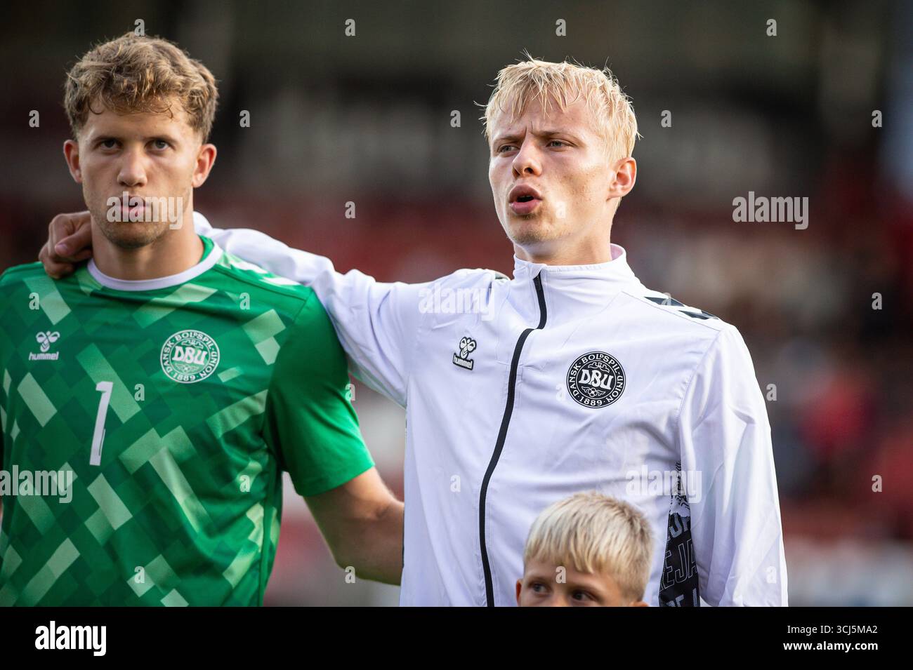 Vejle, Denmark. 04th, September 2025. Oscar Hojlund of Denmark seen ...