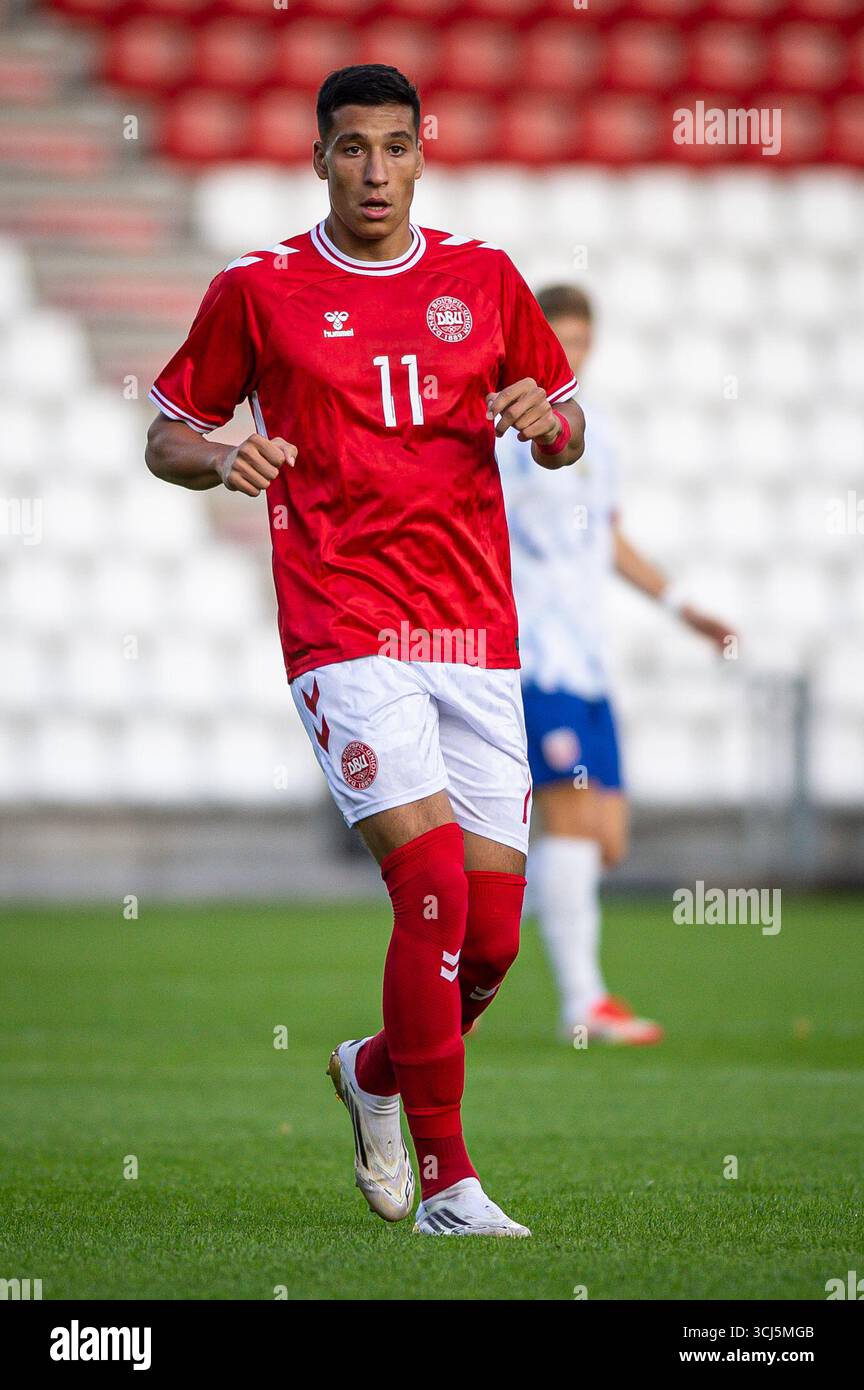 Vejle, Denmark. 04th, September 2025. Adam Daghim (11) of Denmark seen ...