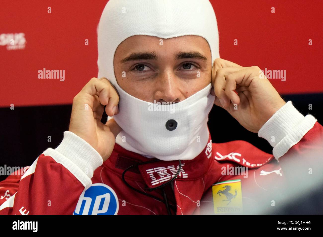 Ferrari driver Charles Leclerc of Monaco prepares for the first free ...