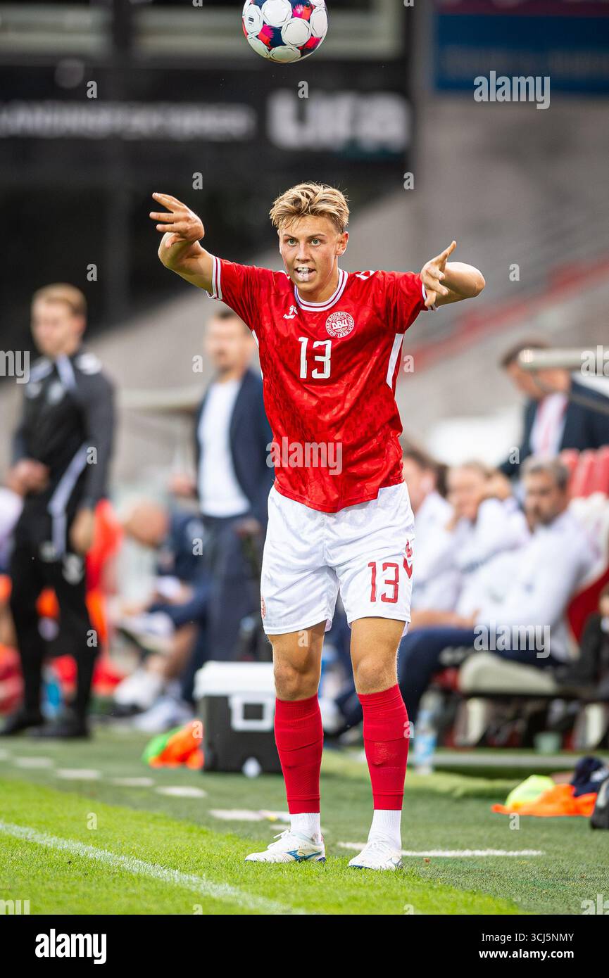 Vejle, Denmark. 04th, September 2025. Jakob Jessen (13) of Denmark seen ...
