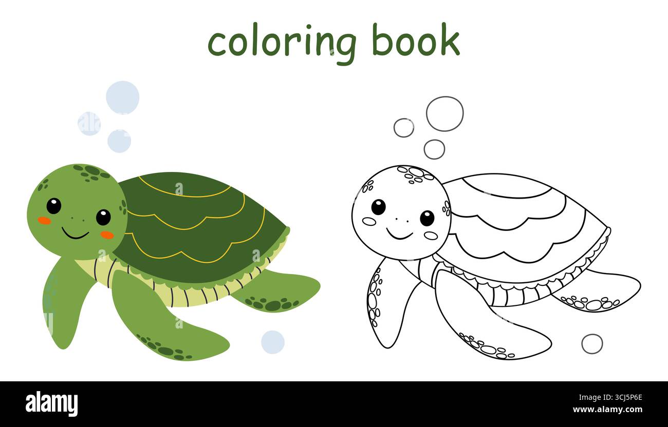 Turtle coloring pages Stock Vector Images - Alamy