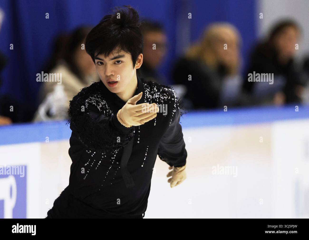Junhwan CHA of South Korea performs during the men's short program of the Kinoshita Group Cup at ...