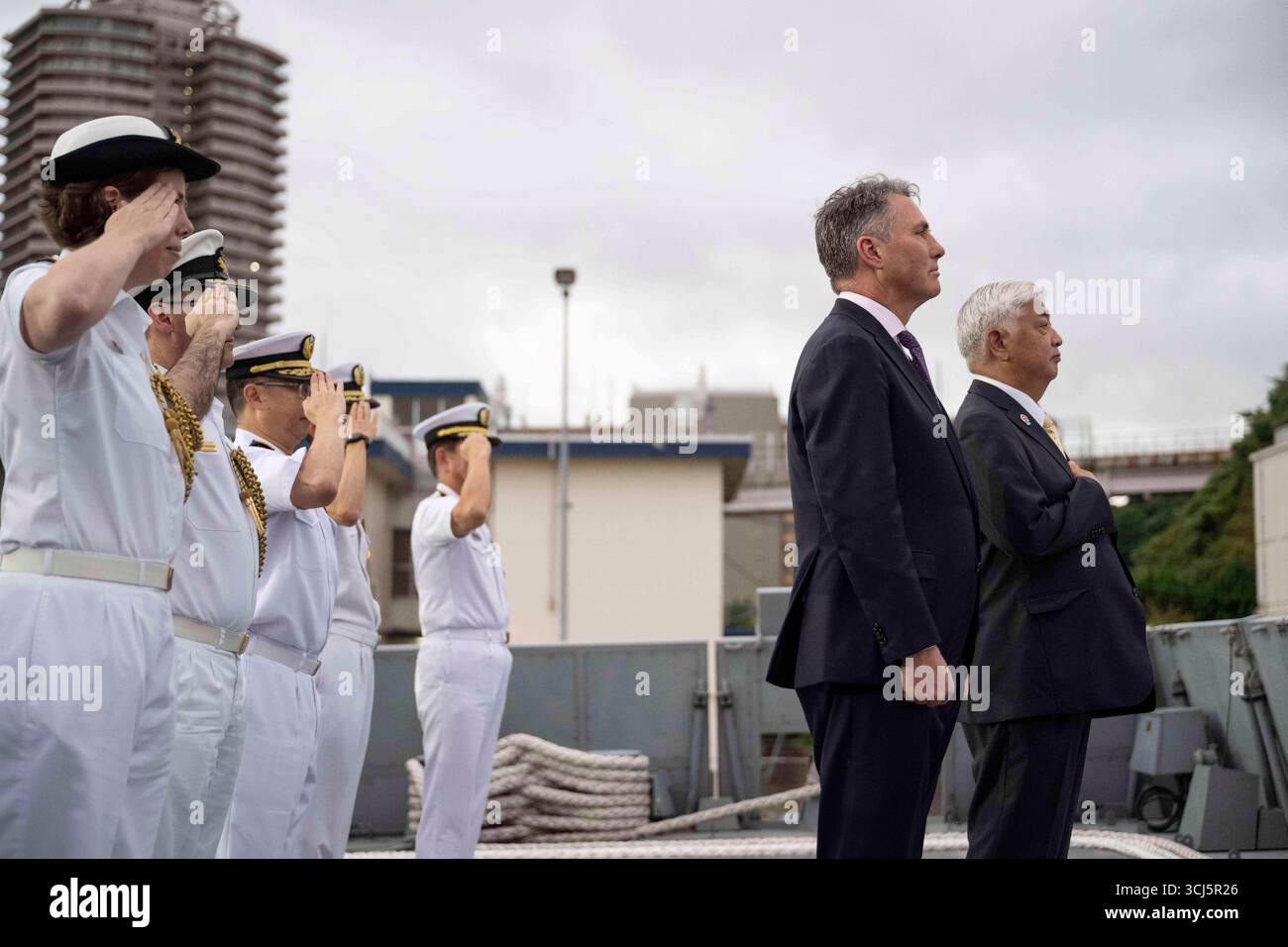 Australia's Defence Minister Richard Marles, second right, and Japan's ...