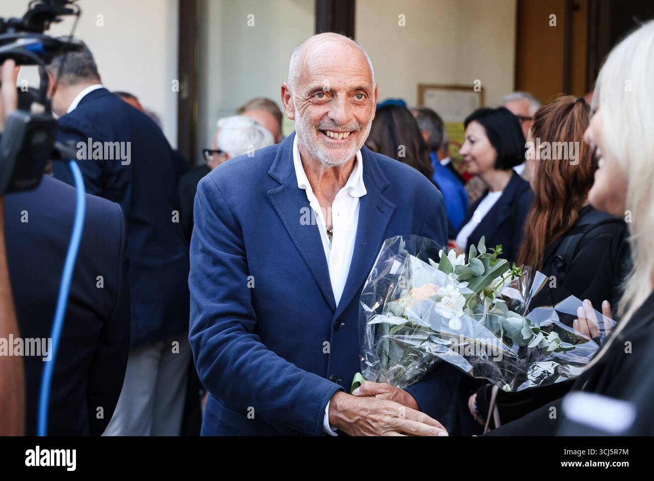 Paolo Brosio attends the funeral of the journalist Emilio Fede at ...