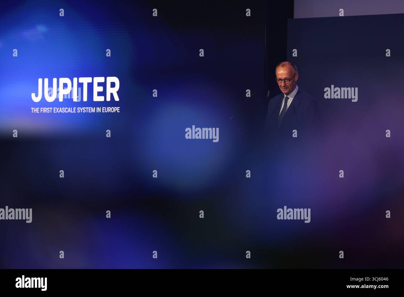 05 September 2025, North Rhine-Westphalia, Jülich: German Chancellor ...