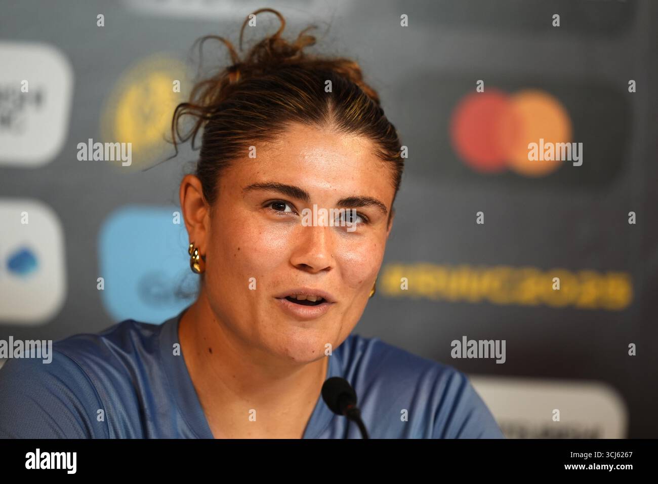 Australia's Piper Duck during a press conference as part of the team ...