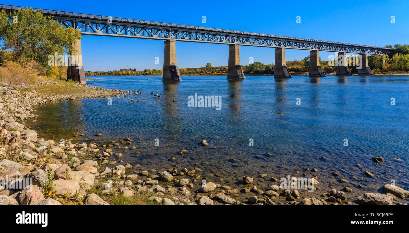 The Saskatoon weir is a common travel destination for people to see the ...