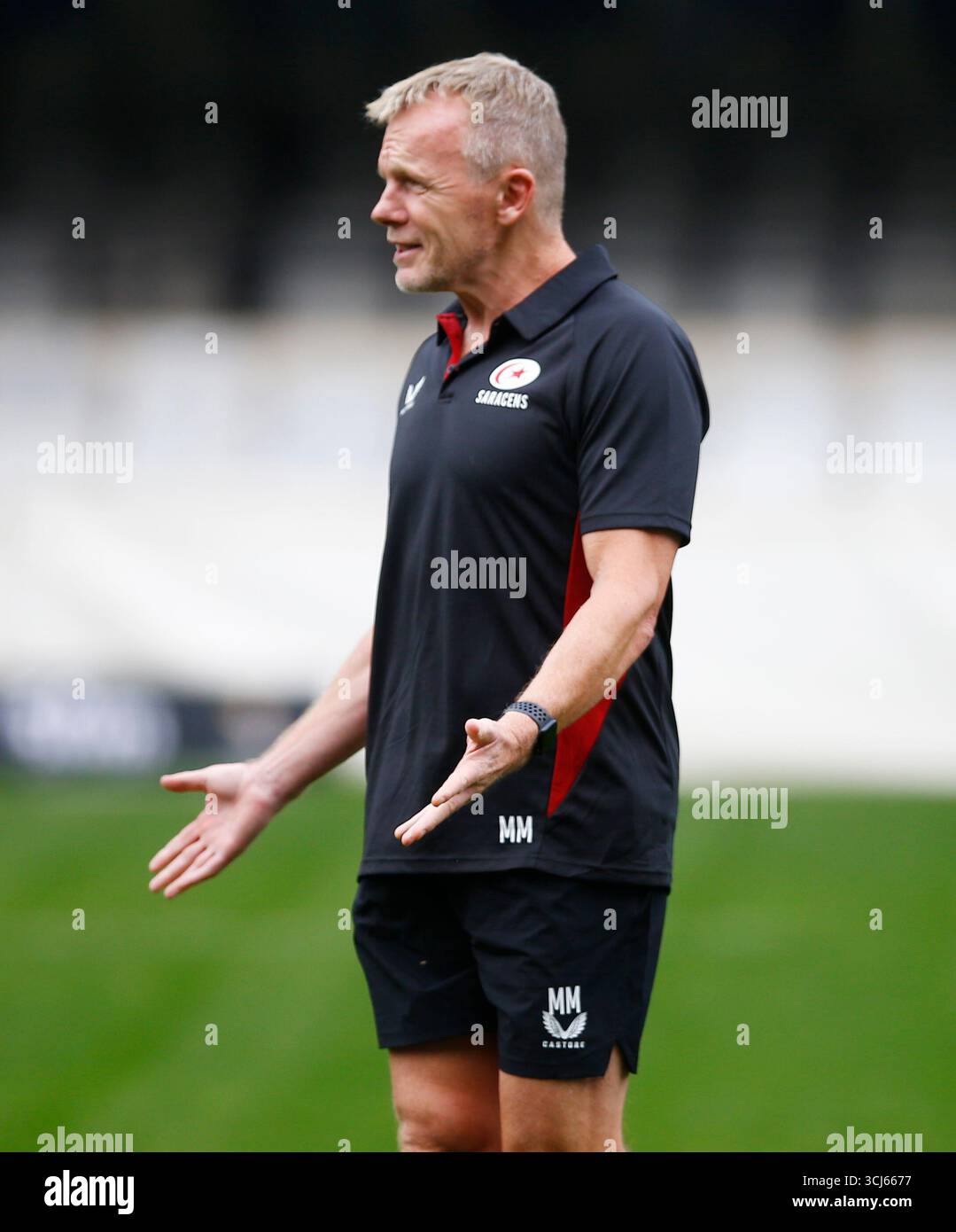 Mark McCall Director of Saracens Rugby during the Friendly Game match ...