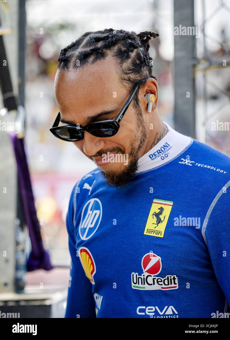MONZA - Lewis Hamilton (Ferrari) before the first free practice session ...