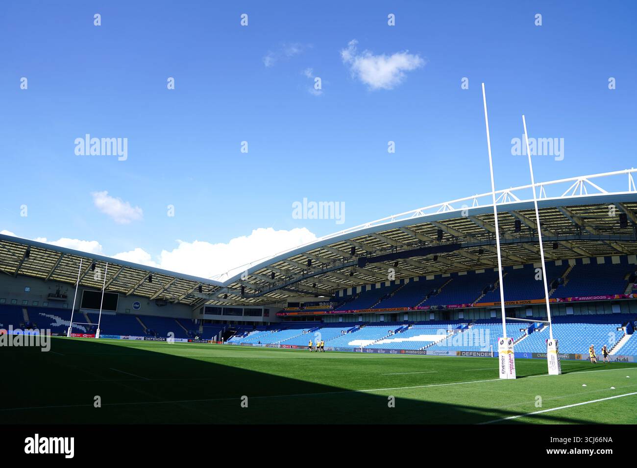 A general view from inside the stadium following a team run at the ...