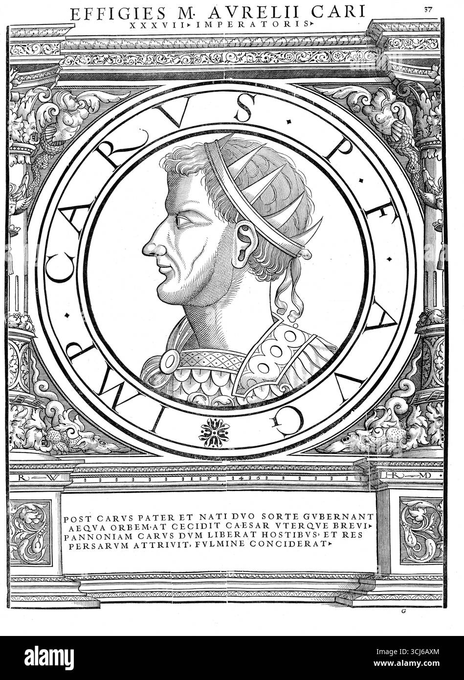 Marcus Aurelius Carus (born around 223 in Narbo Martius, died 283 in ...