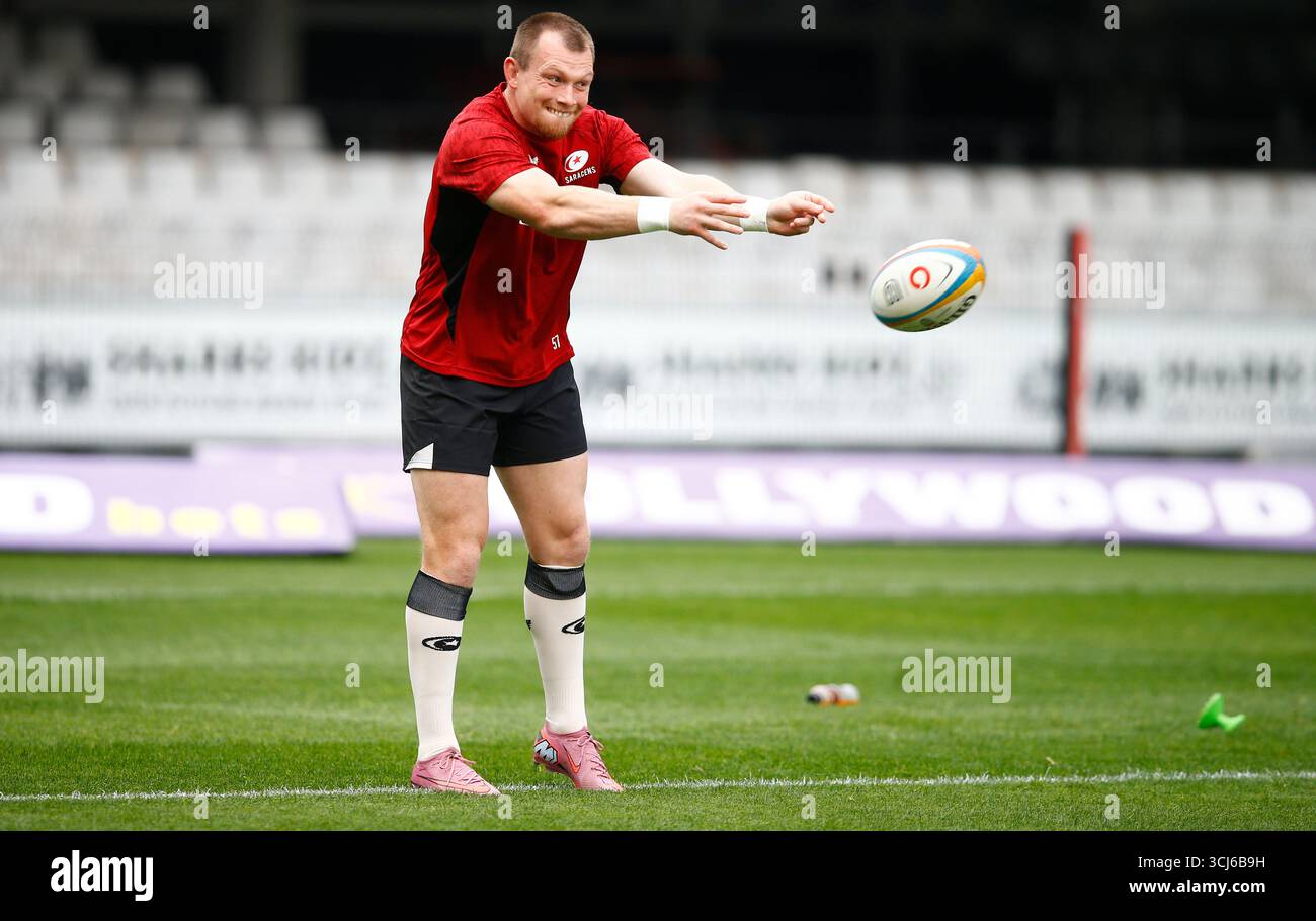 Nick Tompkins of Saracens Rugby during the Friendly Game match between ...