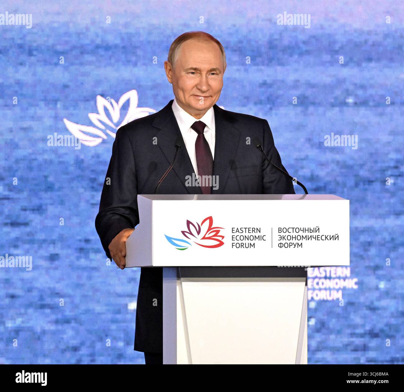 Russian President Vladimir Putin speaking at the plenary session ...