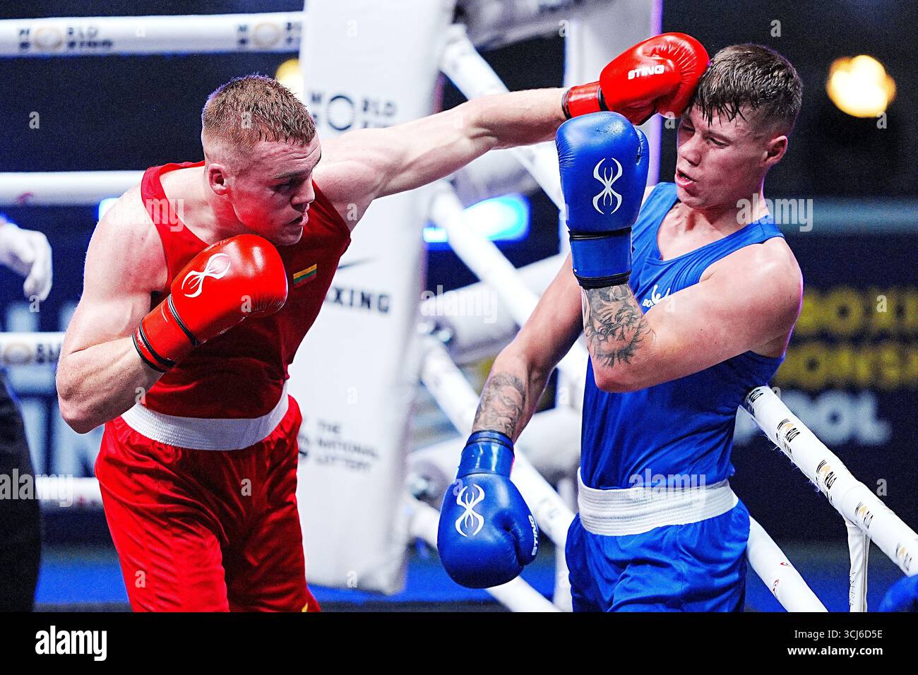 Robert McNulty (right) in action during their bout against Darius ...