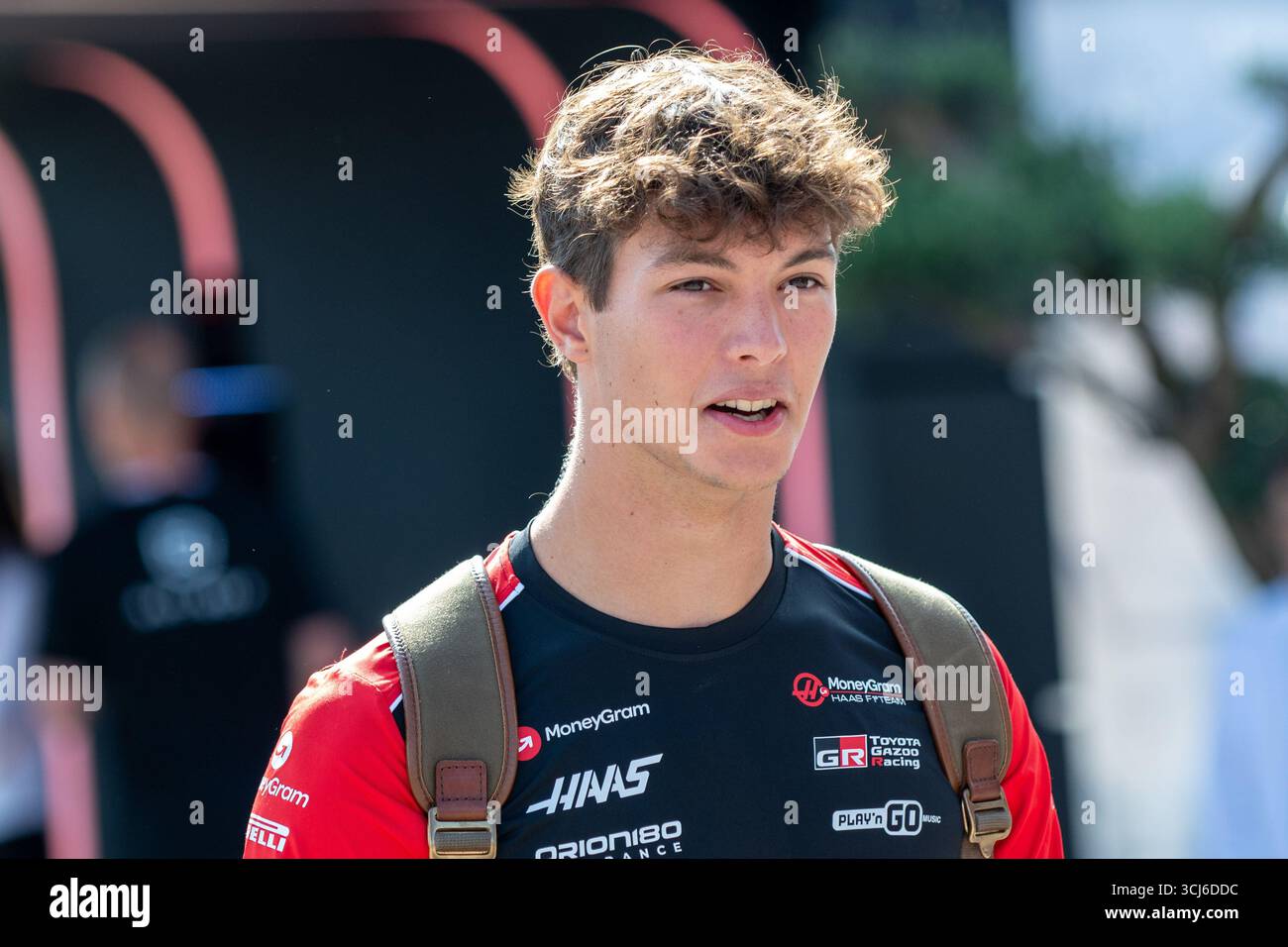 Oliver Bearman (GBR) arrives at the F1 GP of Italy at Monza Circuit on ...