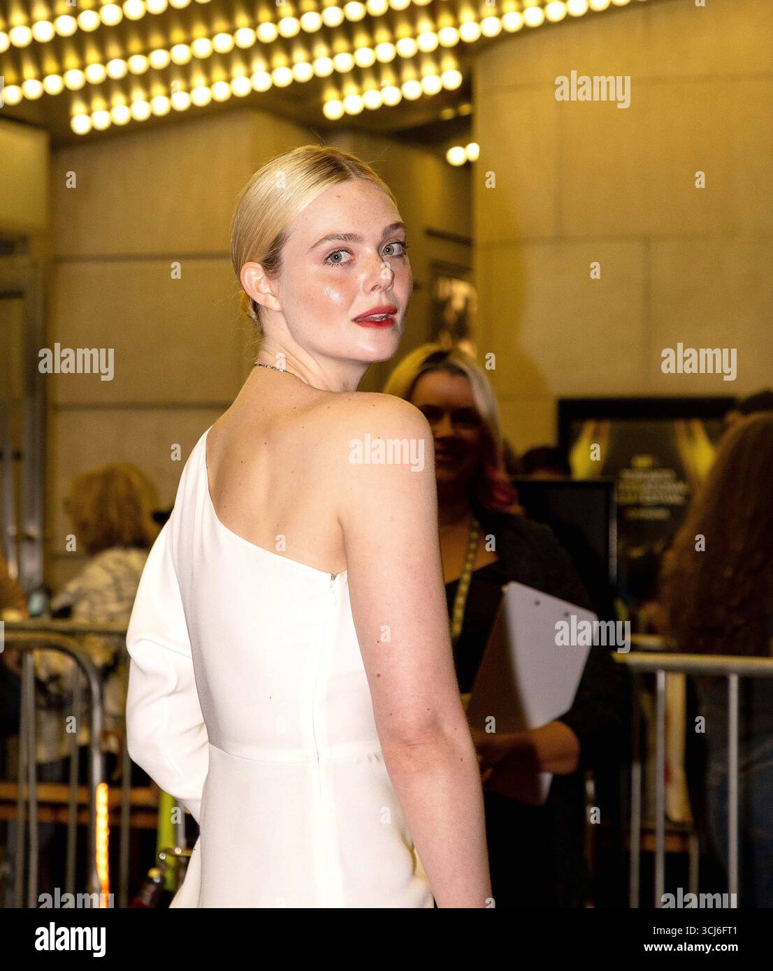 Elle Fanning attends the premiere of "Sentimental Value" during the ...
