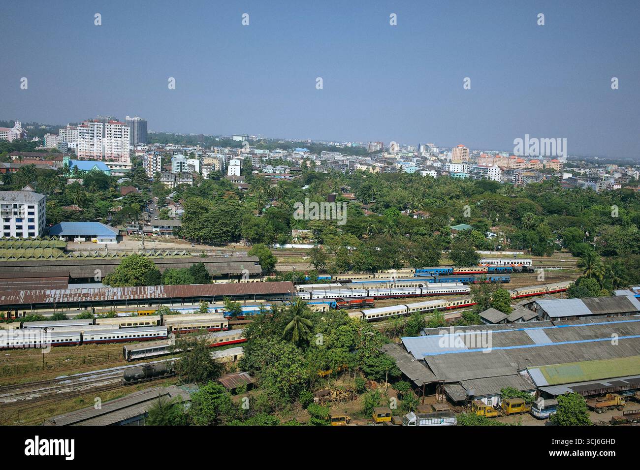 Yangon city aerial hi-res stock photography and images - Alamy