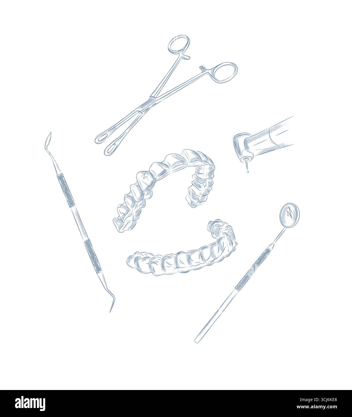 Dentist tools on tray Stock Vector Images - Alamy