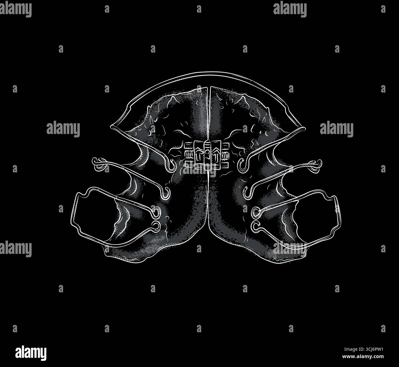 Orthodontic align teeth plate illustration drawing in graphic style ...