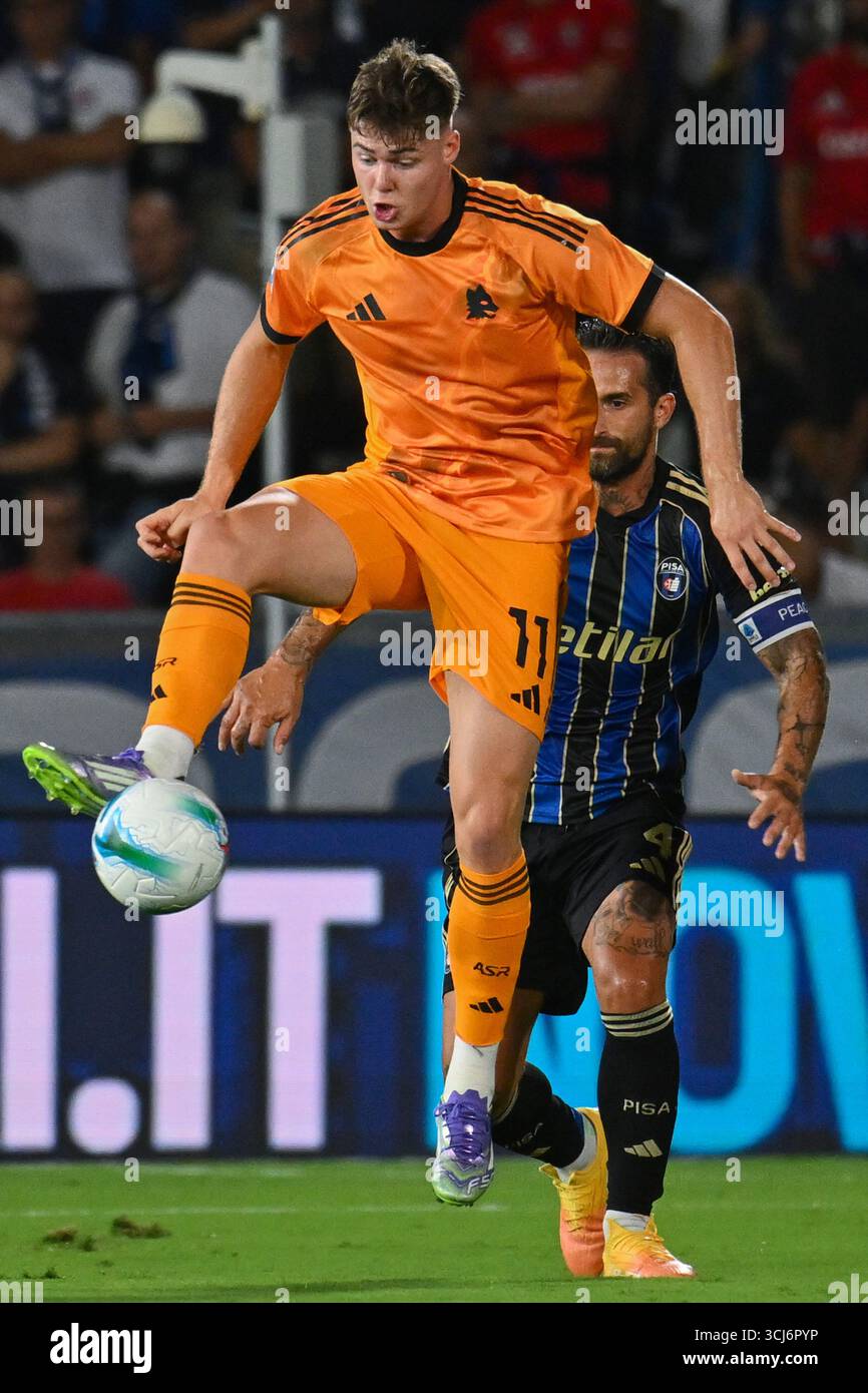AS Roma's forward Evan Ferguson during Pisa SC vs AS Roma, Italian ...