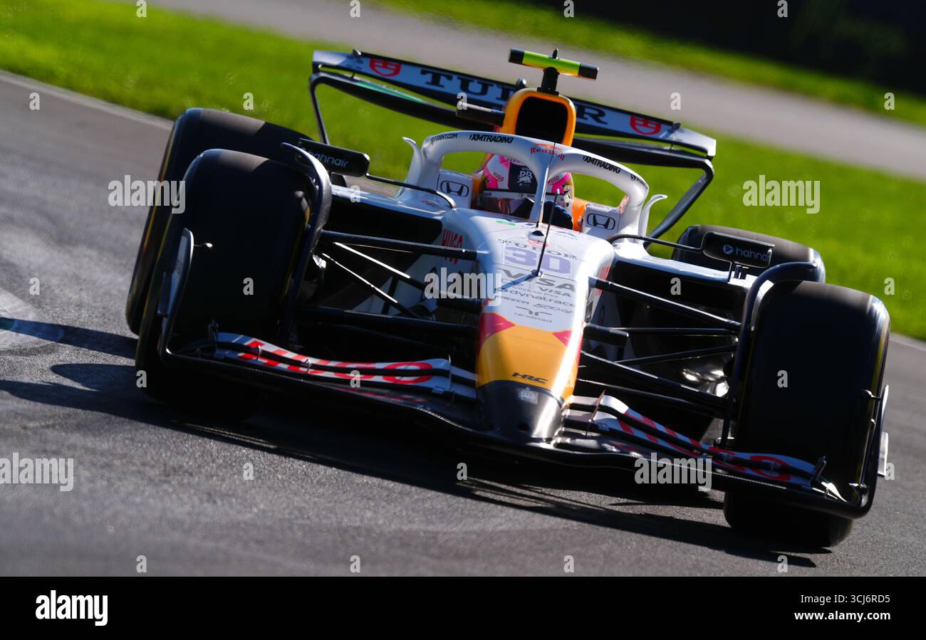 Racing Bulls' Liam Lawson during second practice at Monza, ahead of the ...