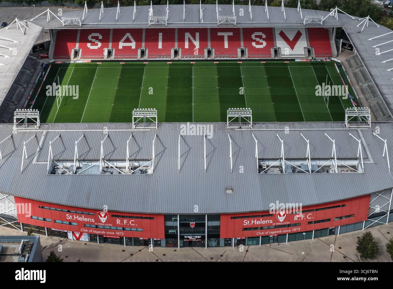 A general view of The Totally Wicked Stadium from the air during the ...
