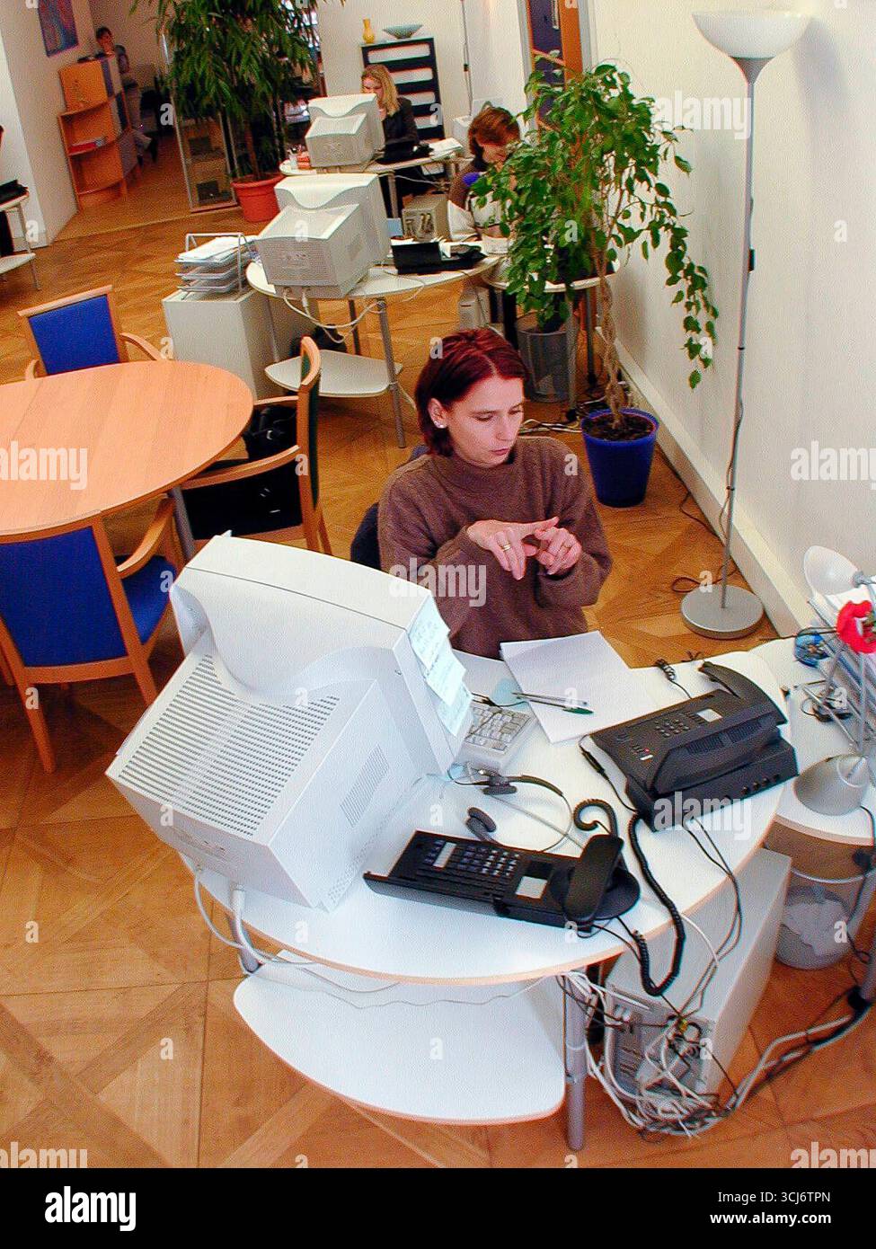 customer service in a callcenter, calling and communication with ...