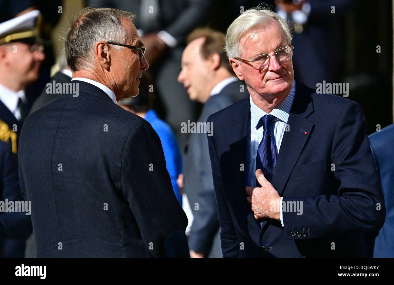 Michel Barnier at Farewell to Arms Ceremony for Army General Thierry ...