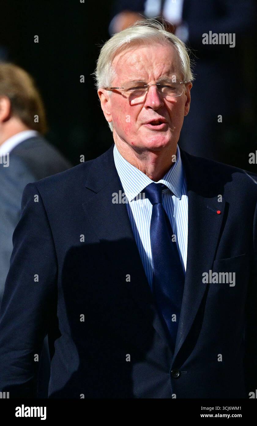 Michel Barnier at Farewell to Arms Ceremony for Army General Thierry ...