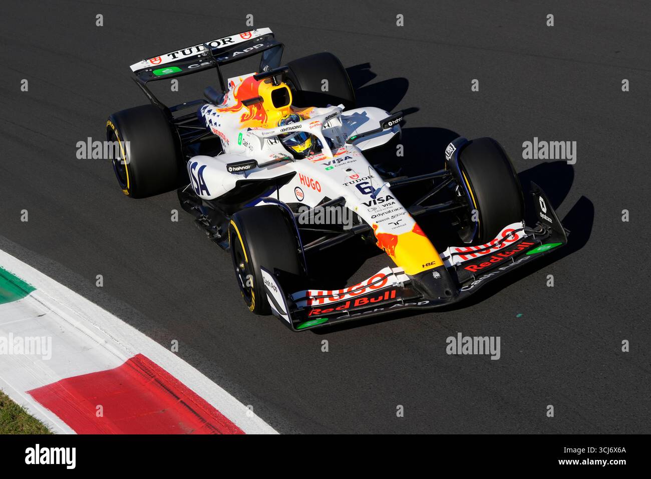 Racing Bulls driver Isack Hadjar of France steers his car during the ...