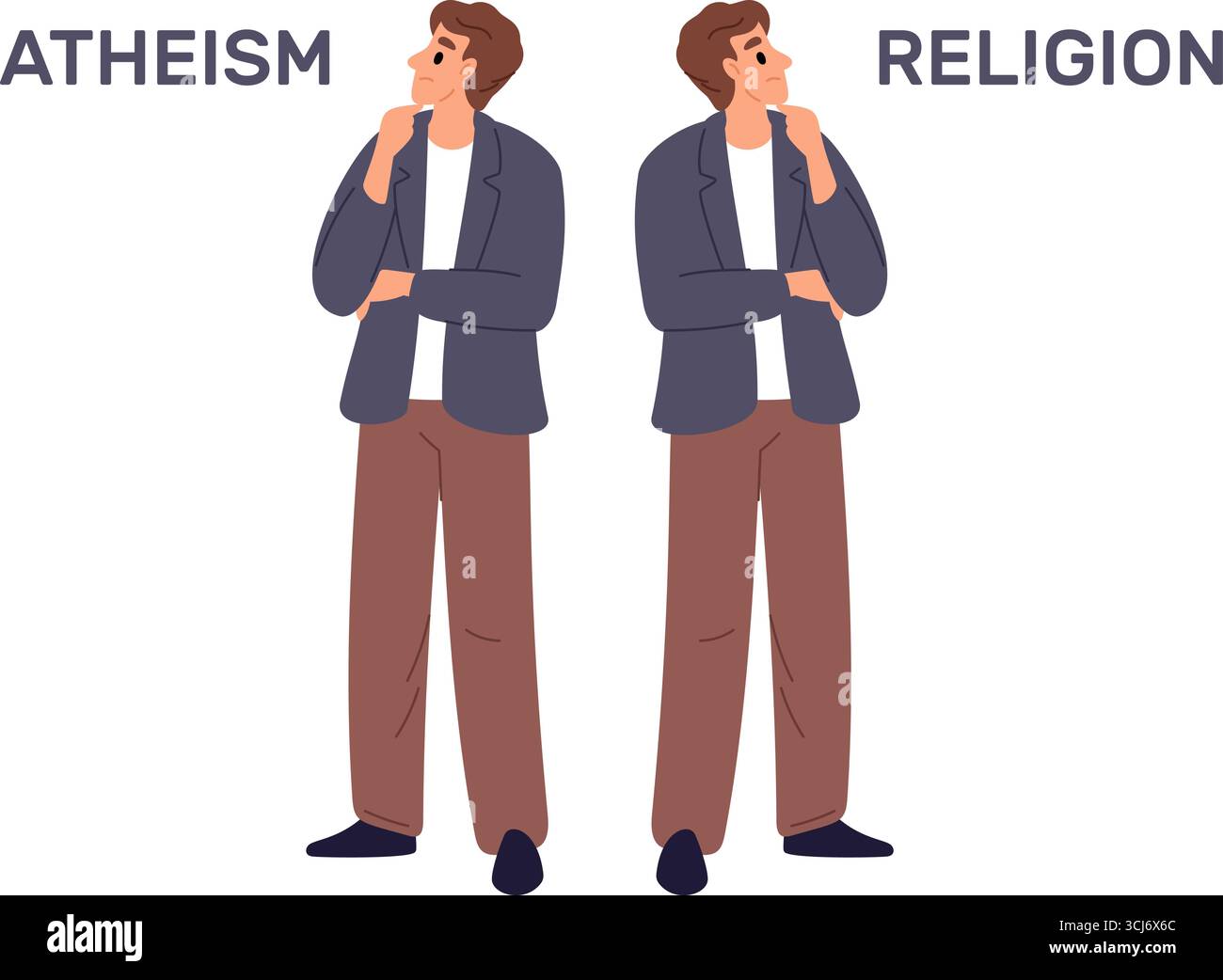 Young pensive man stands Stock Vector Images - Alamy