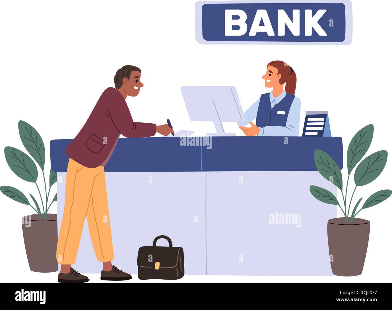 Young businessman communicates bank hi-res stock photography and images ...