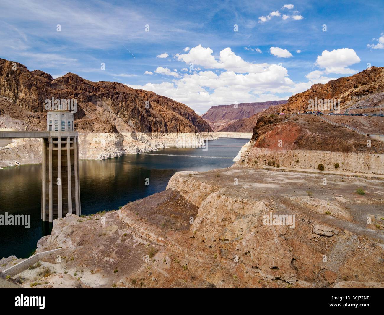 Intake tower at Hoover Dam from Arizona side Stock Photo - Alamy