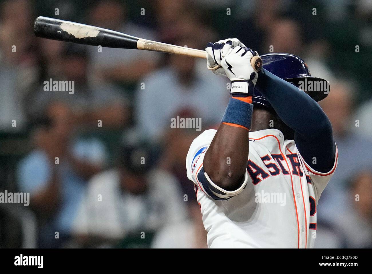 Houston Astros' Taylor Trammell hits a double off of New York Yankees ...
