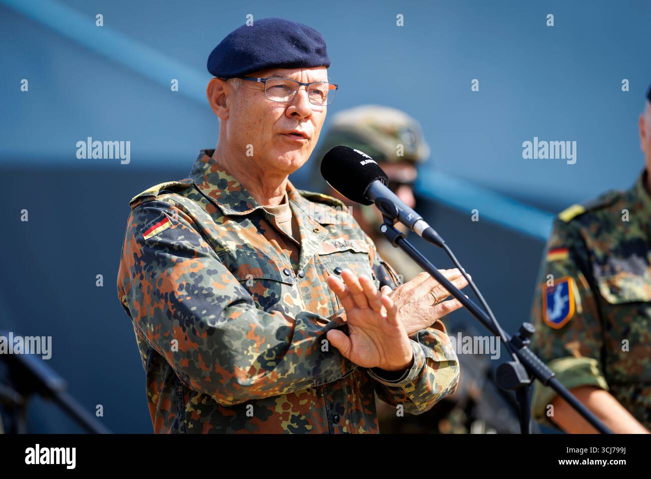 Vice Admiral Jan Christian Kaack, Inspector of the German Navy, Rostock ...