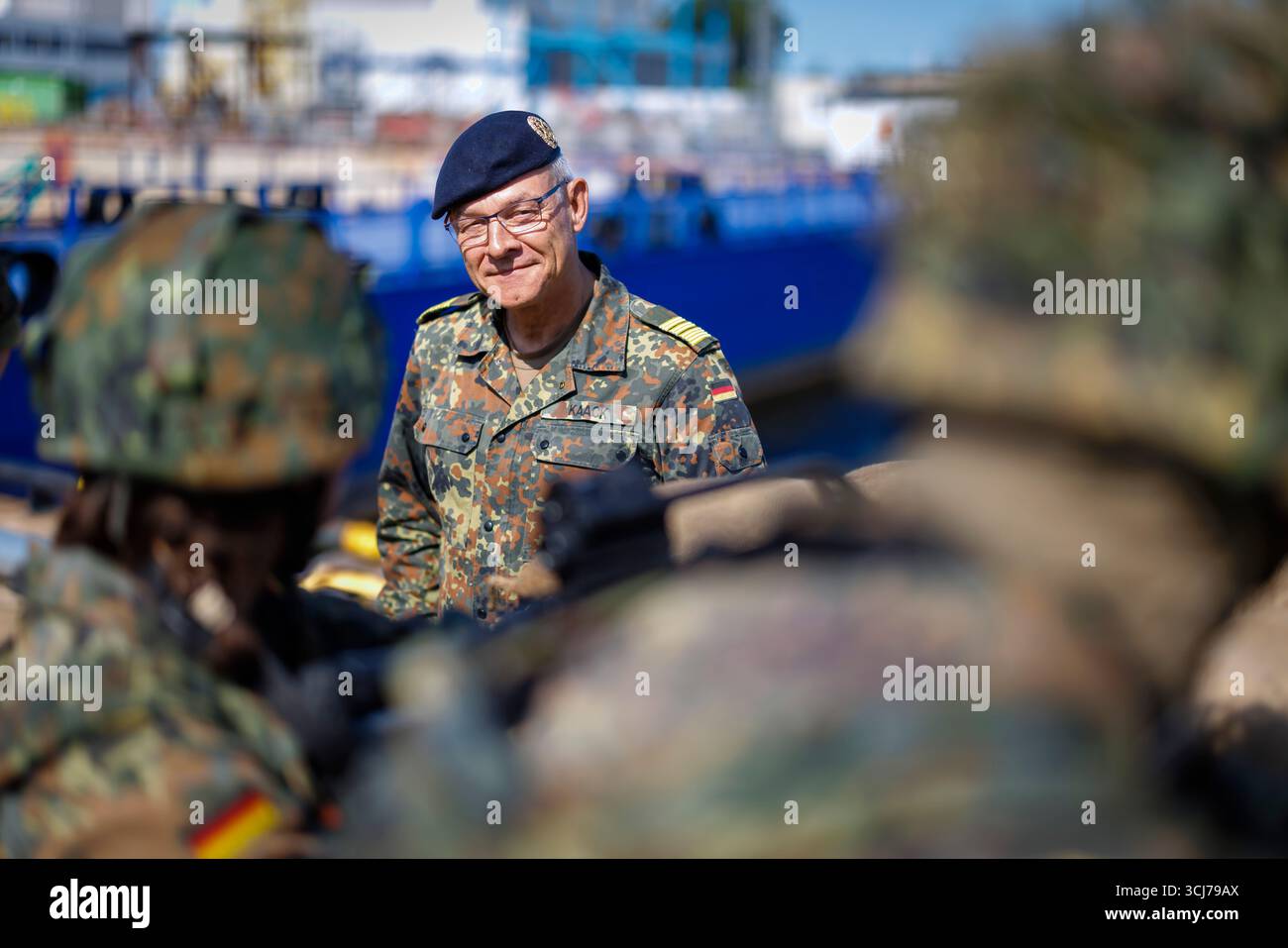 Vice Admiral Jan Christian Kaack, Inspector of the German Navy, Rostock ...