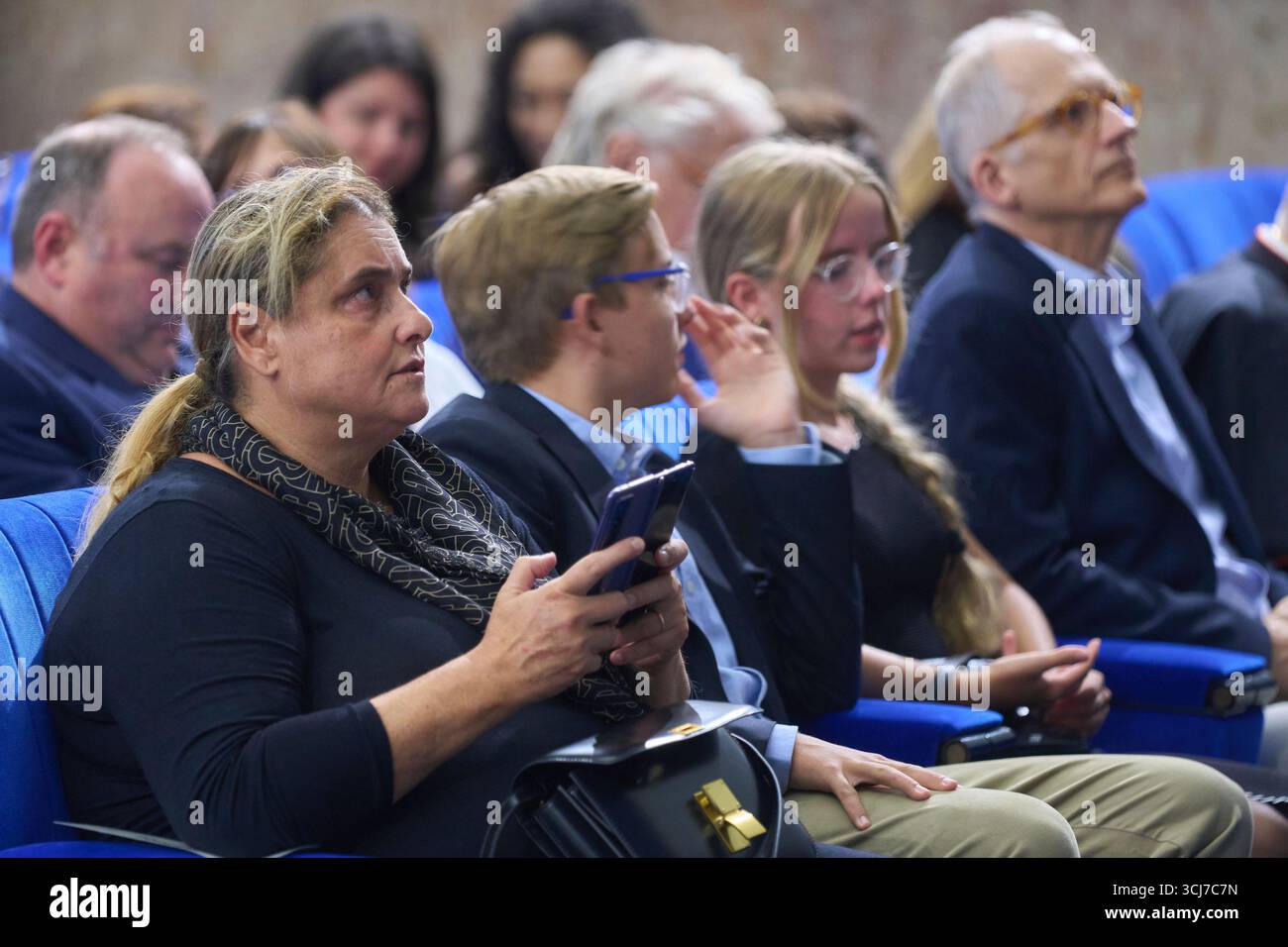 From left, the mother of Blessed Carlo Acutis, Antonia her children ...