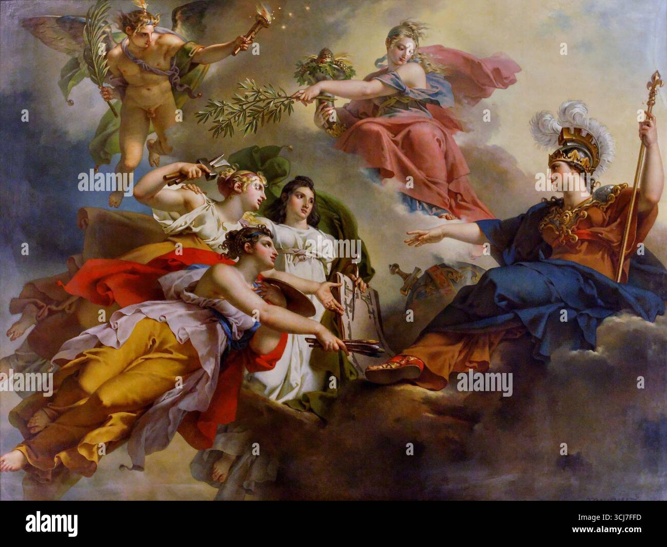 France, under the guise of Minerva, Protecting the Arts ceiling ...
