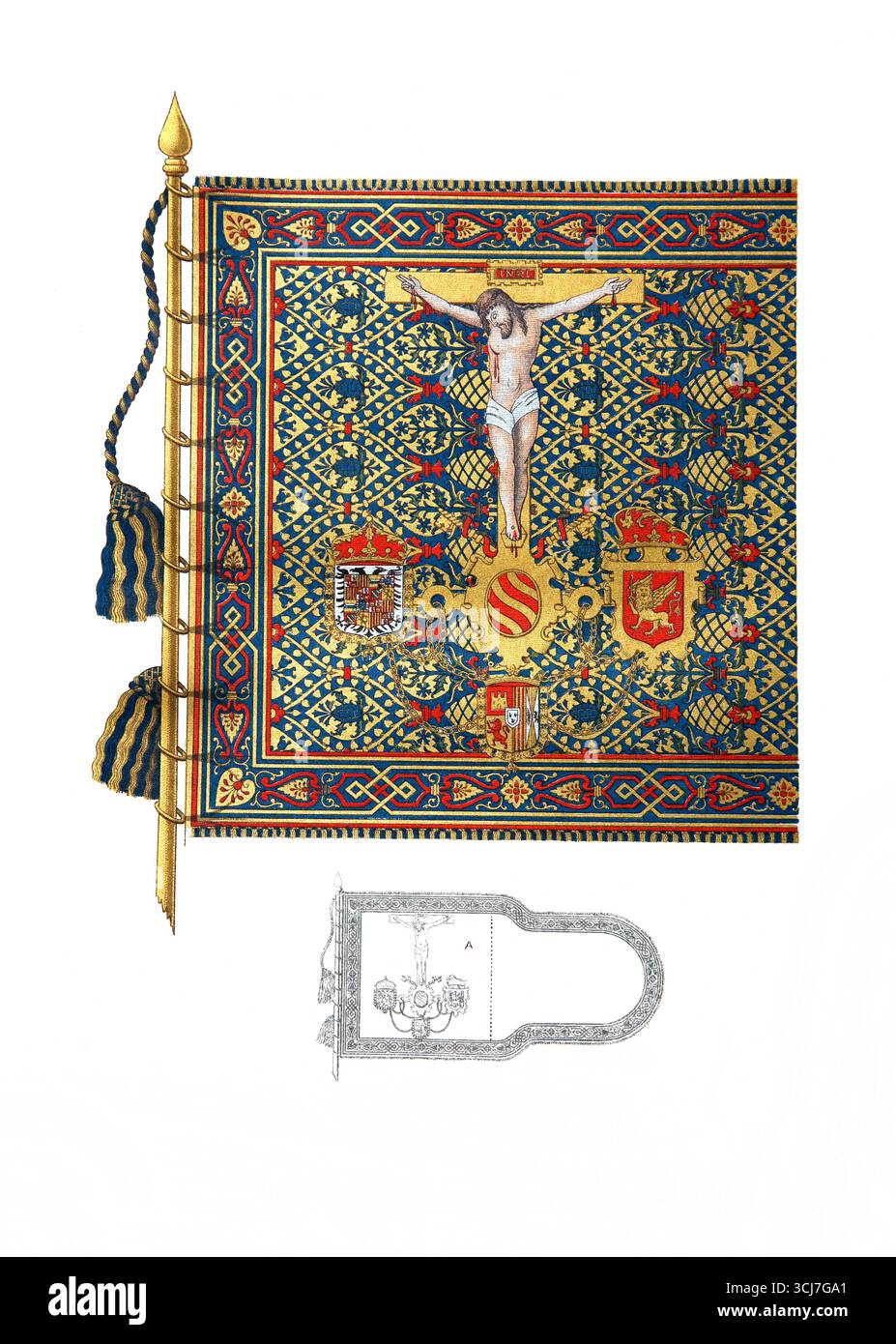 The Crucifix embroidered on the Standard of the Crusaders at the Battle ...