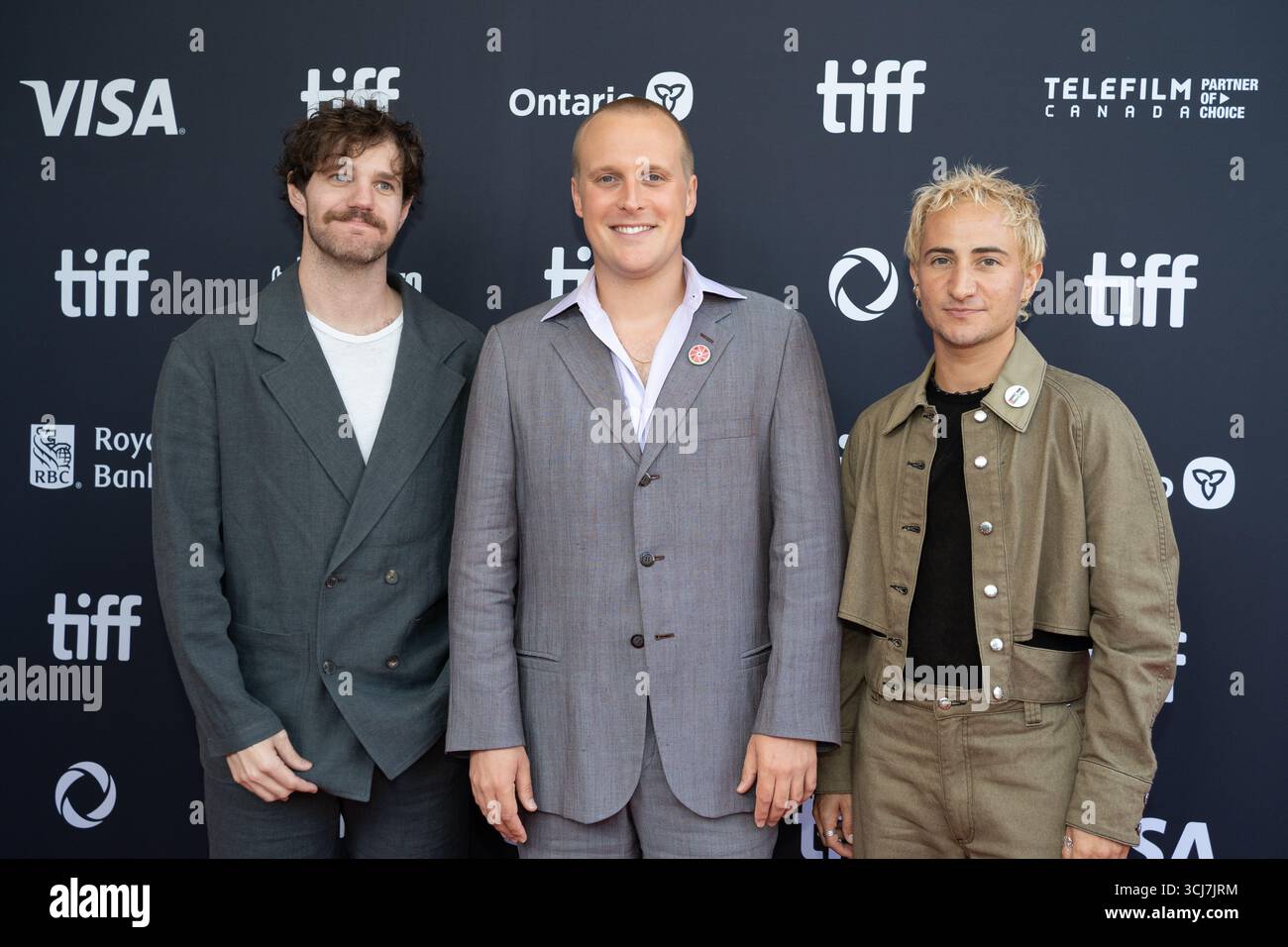 (L-R) Harris Mayersohn, John Early, and Luca Intili attend the red ...