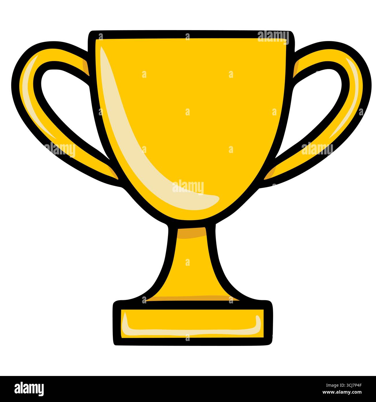 A vibrant vector illustration of a golden trophy cup with two handles ...