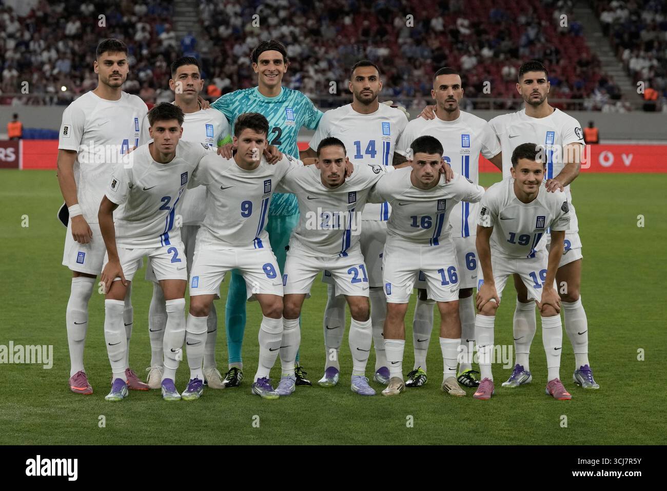 Greece's team players pose for a picture before the World Cup ...