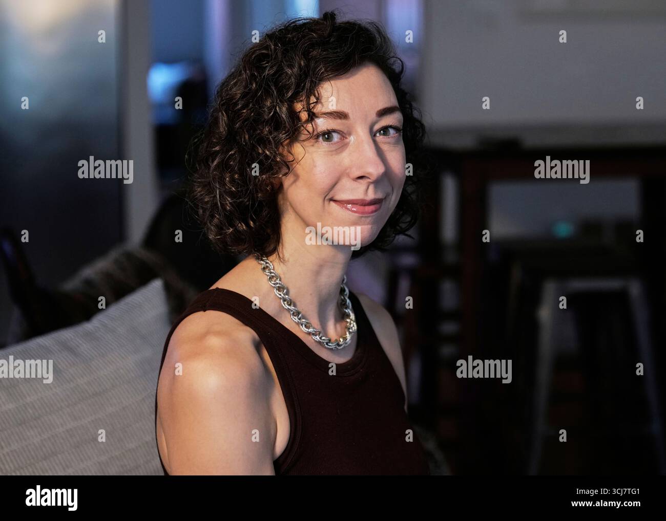 Thriller novelist Andrea Bartz is photographed in her home, in the Brooklyn borough of New York ...