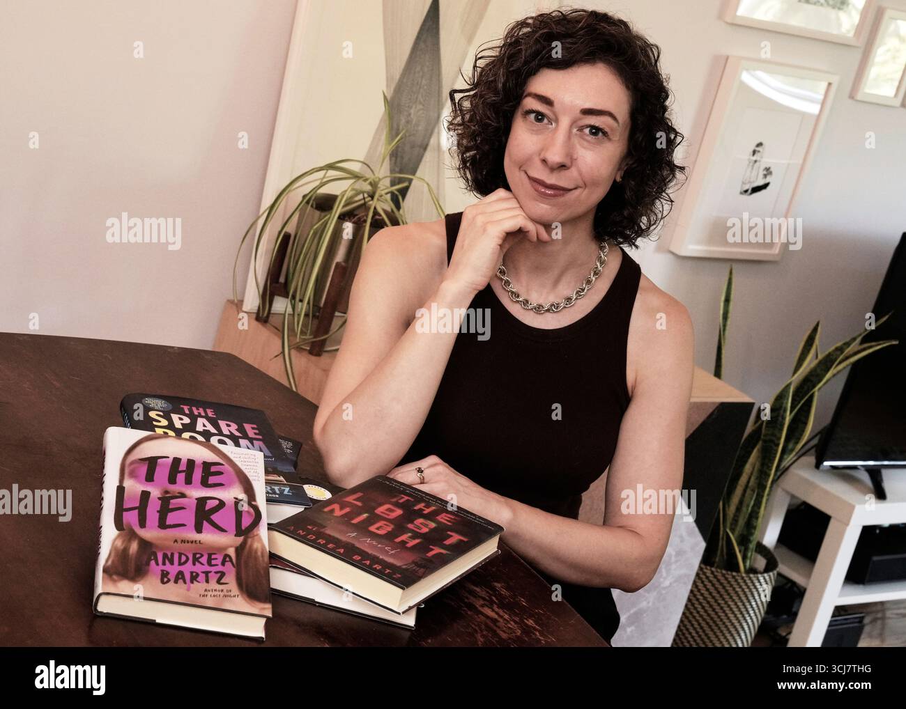Thriller novelist Andrea Bartz is photographed in her home, in the ...