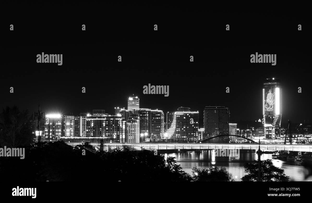 Night lights cape town Black and White Stock Photos & Images - Alamy