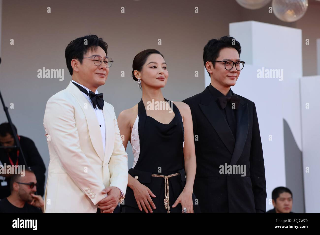 Venice, Italy, 5th September, 2025. Feng Shaofeng, Xin Zhilei and Zhang ...