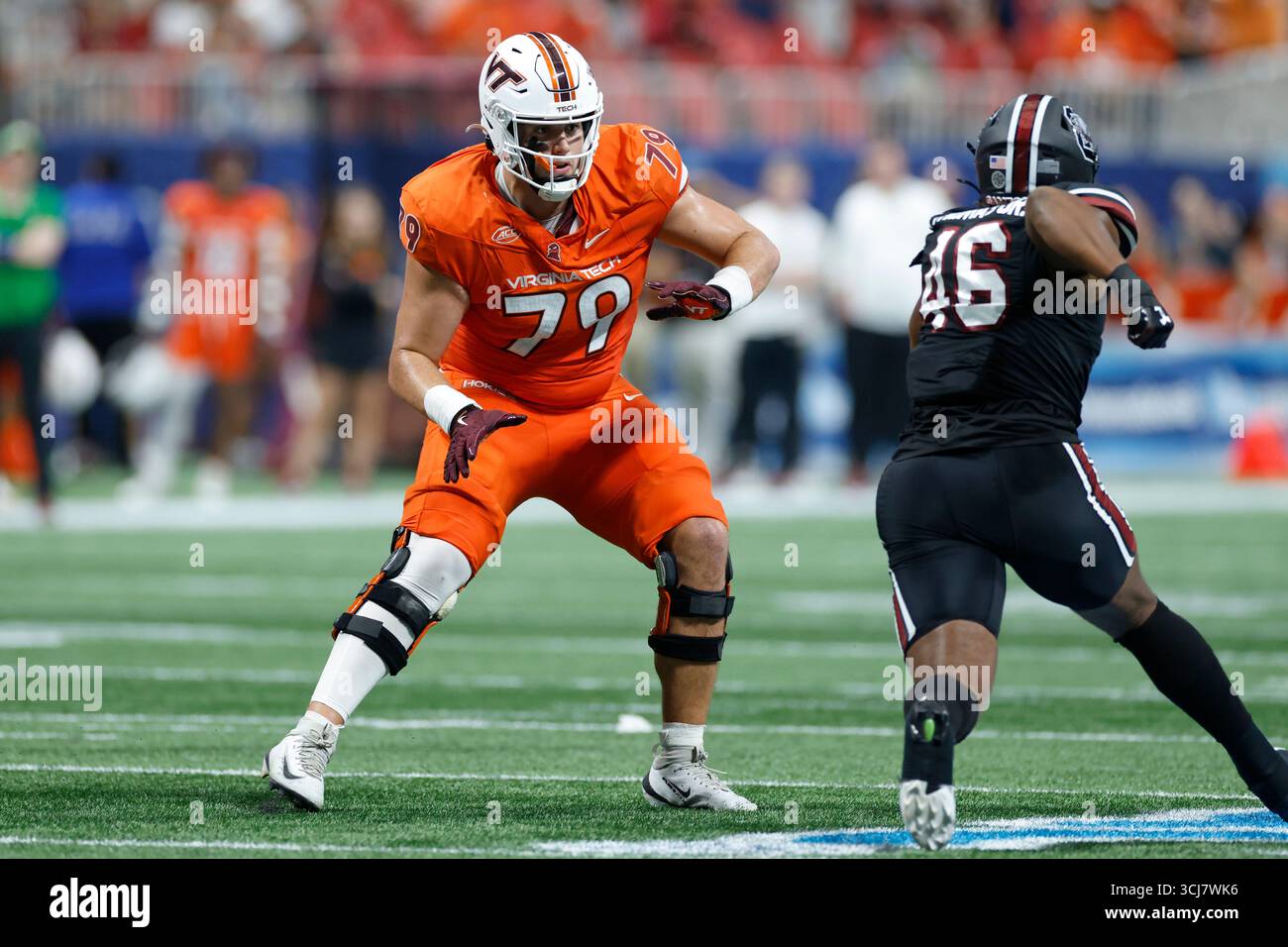 ATLANTA, GA - AUGUST 31: Johnny Garrett #79 of the Virginia Tech Hokies ...
