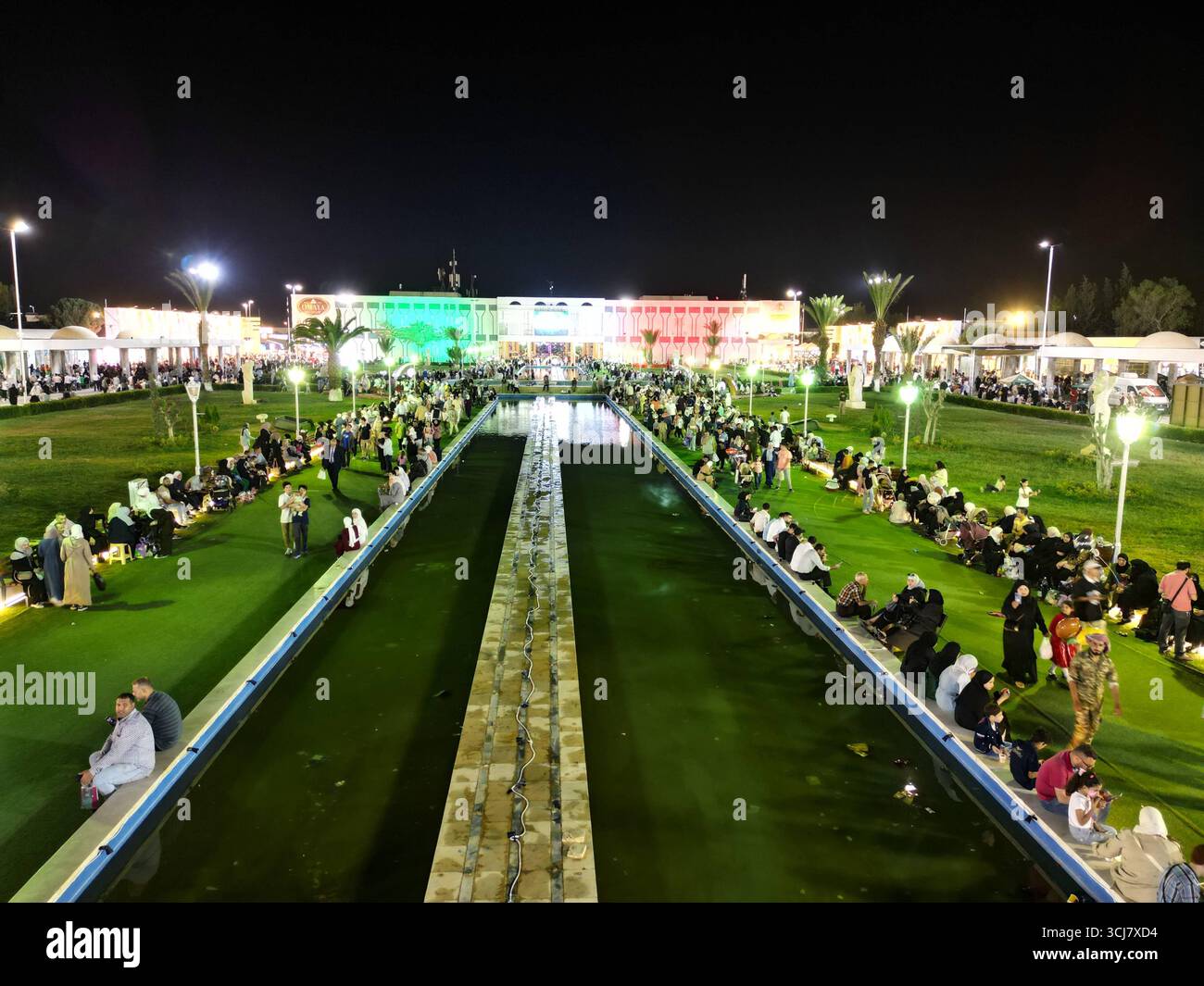 Aerial view of Damascus International Fair after Assads fall with ...
