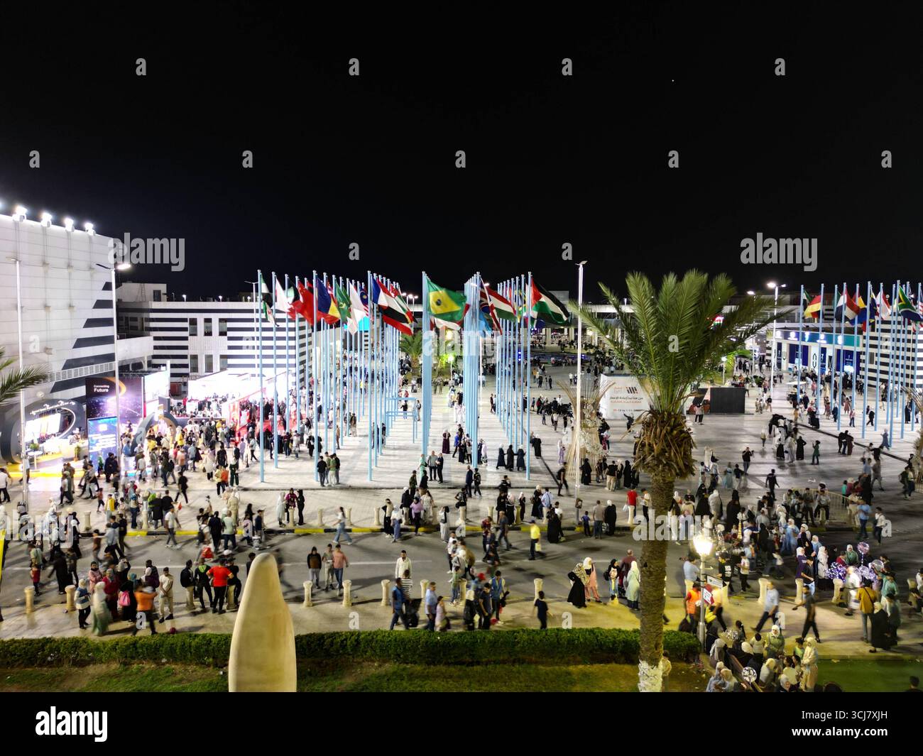 Aerial view of Damascus International Fair after Assads fall with ...